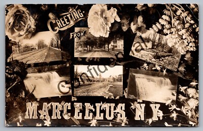 Real Photo 1908 Large Letter Greeting From Marcellus New York NY RP ...
