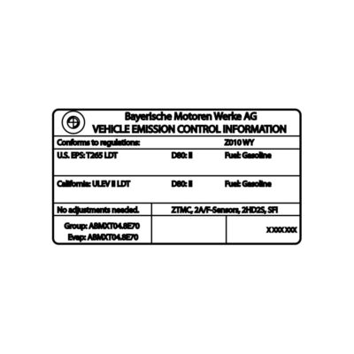 Genuine OEM Emission Label For BMW X1 X2 2019-2023 | eBay