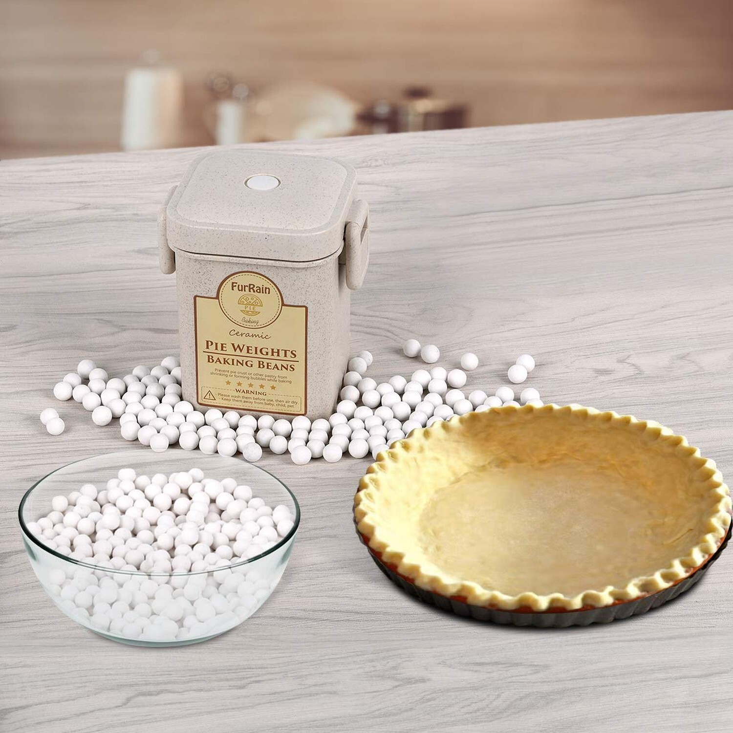 Ceramic Pie Weights Reusable 10mm Baking Beans Pie Crust Weights ...