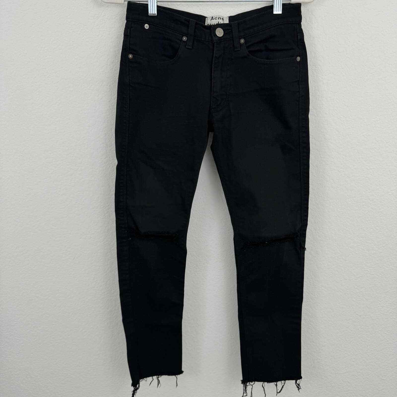 Acne Studios Max Stay Cash Slim Denim Black Jeans Dis… - Gem