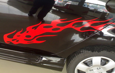 Car Decals Hot Fire flames Racing 38'' for YARIS Vitz 86 Vinyl Door ...