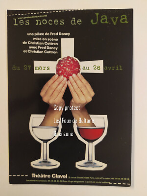 LES NOCES DE JAVA THEATRE CLAVEL FRED DANCY COTTRON CHRISTIAN carte ...