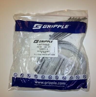🔥GRIPPLE YHF2-TG-10FT-150MM Y-Fit Toggle Sz No2 Safe Working Load 25 ...