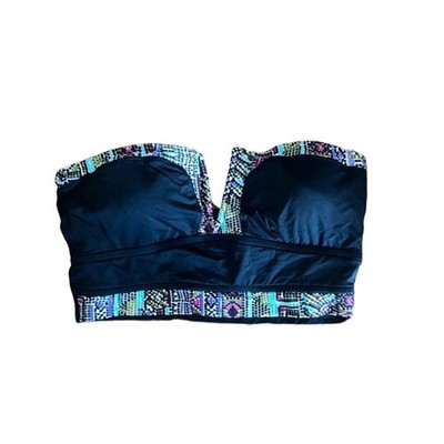 Shade & Shore Womens Swim Tube Top Black Medium Removable Padding No ...
