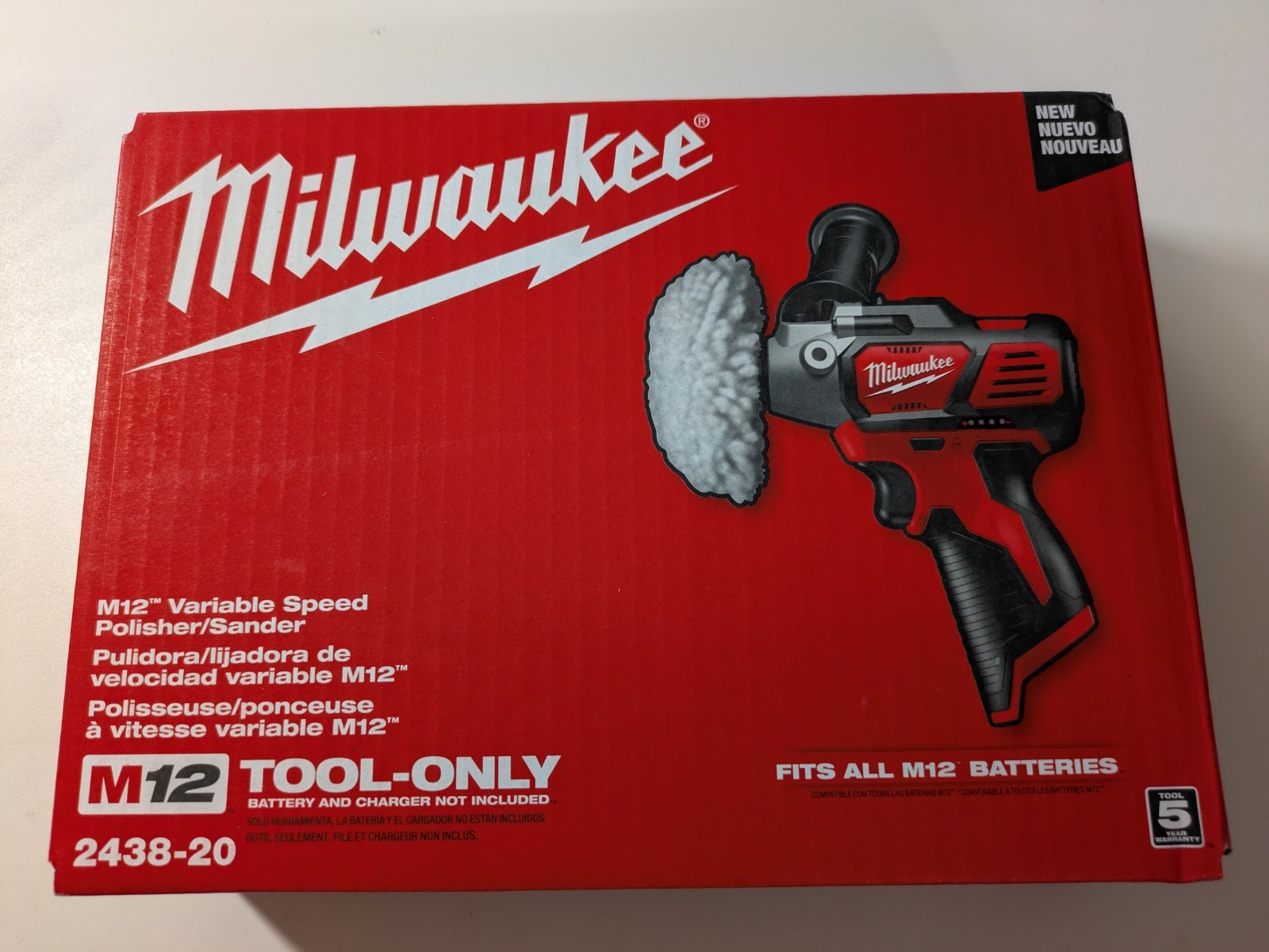 Milwaukee 2438-20 M12 Variable Speed Polisher/Sander (TOOL ONLY) - NIB ...