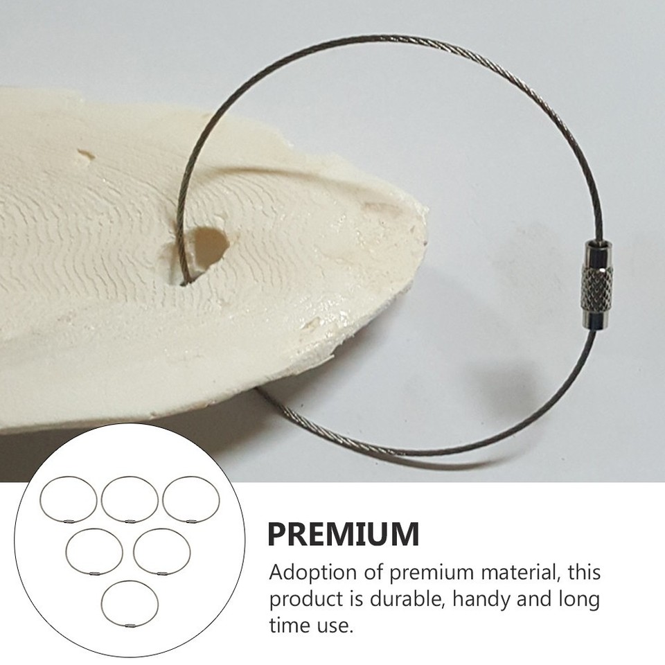 6pcs Cuttlefish Bone Hook Birdcage Food Hook Rope Ring for Pet (Silver ...