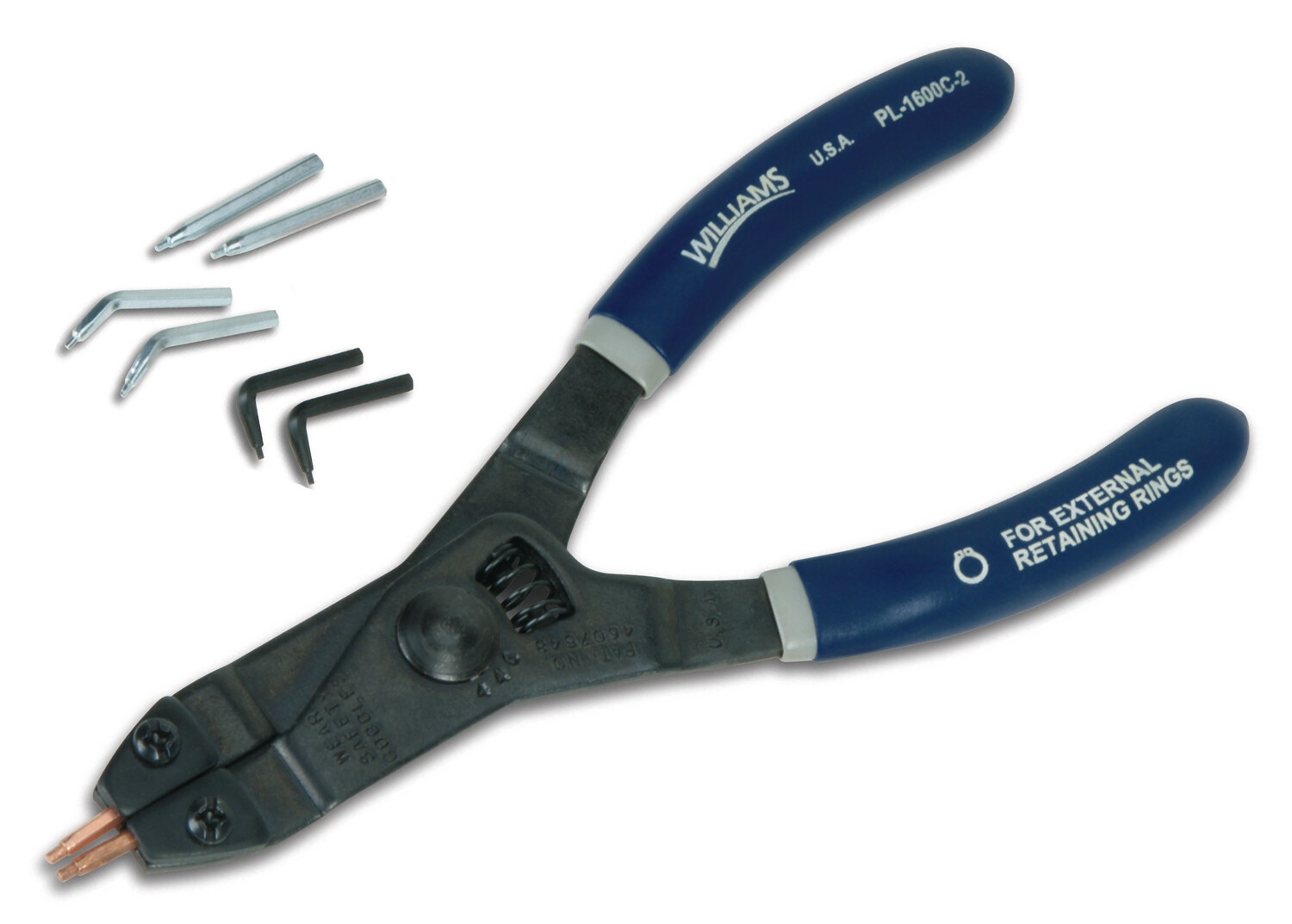 Williams PL-1600C-2 Snap Ring External Pliers with tips for sale online ...