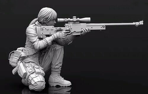 1/35 Resin Female Sniper Girl Gunner Unpainted Unassembled TK078 | eBay