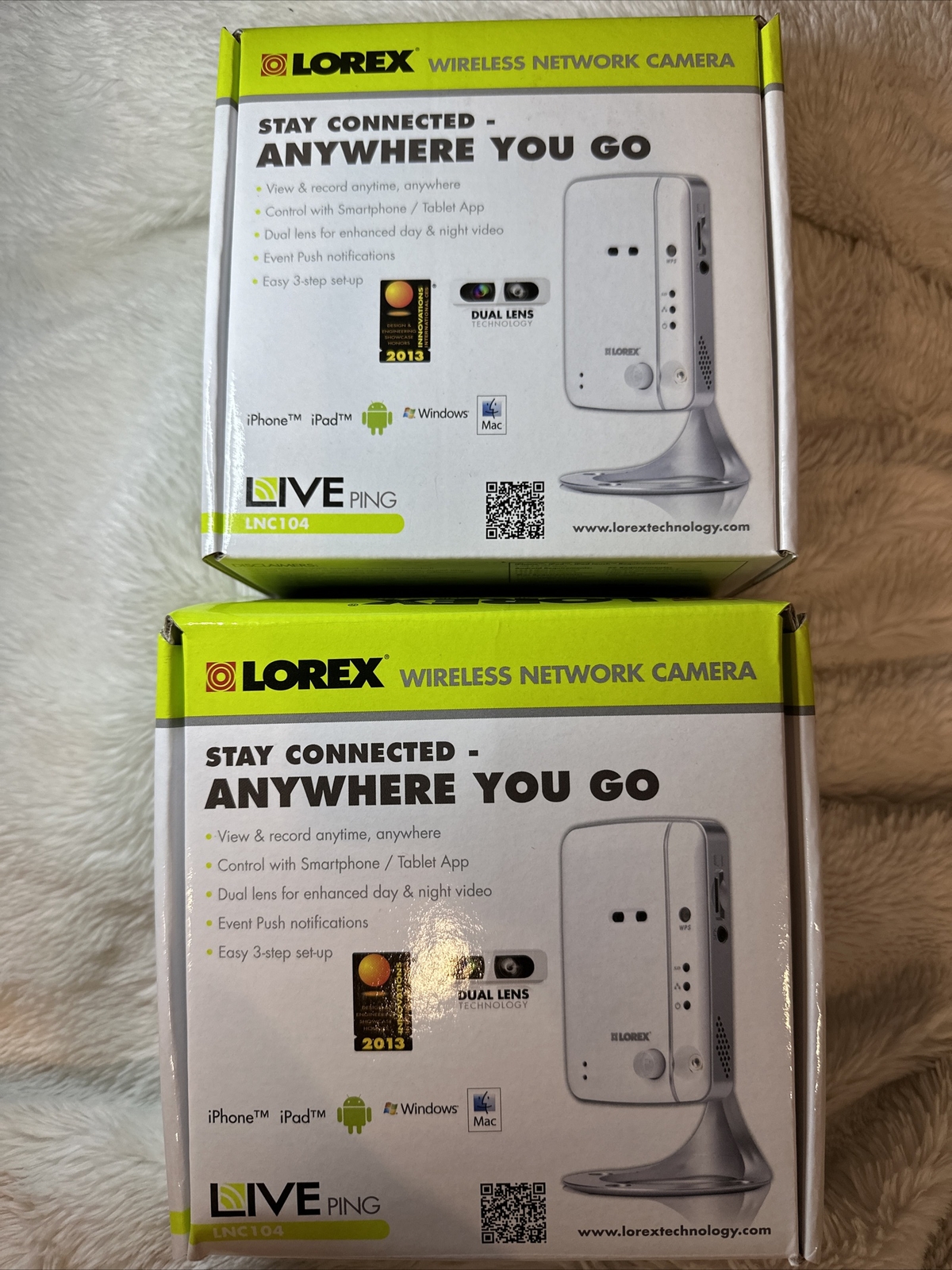 Set Of 2 Lorex LNC 104 LCN104 Cameras Wireless Network Camera Live Ping ...