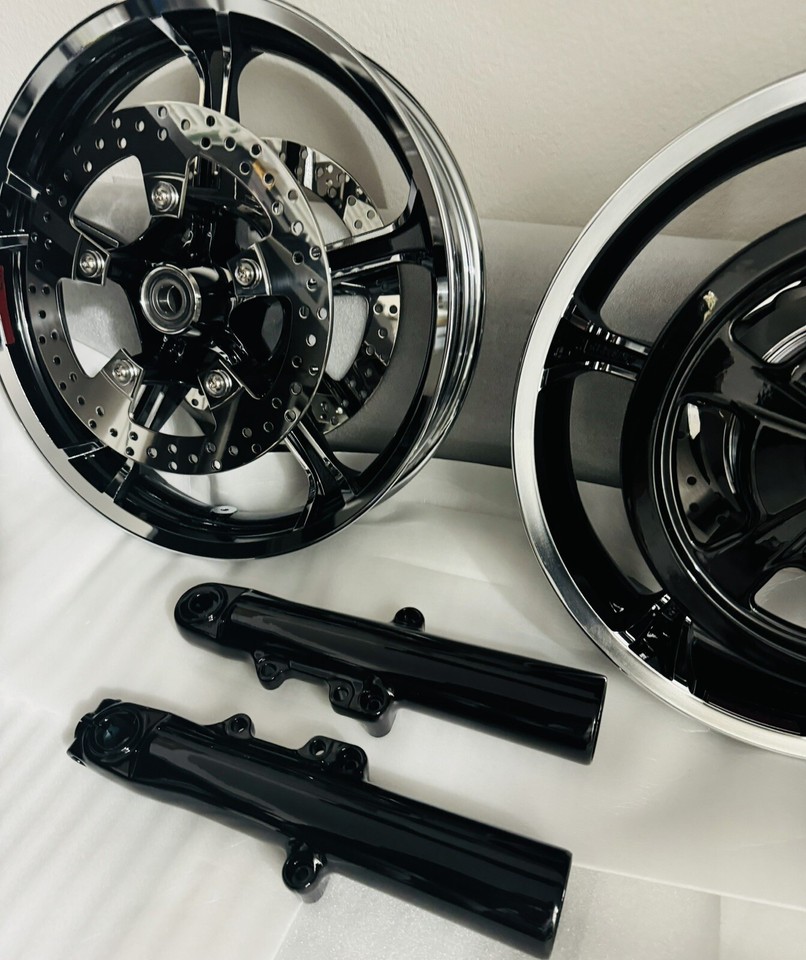 HARLEY road glide WHEELS street G 2024 25 CVO LIMITED CHROME BLACK RIMS ...