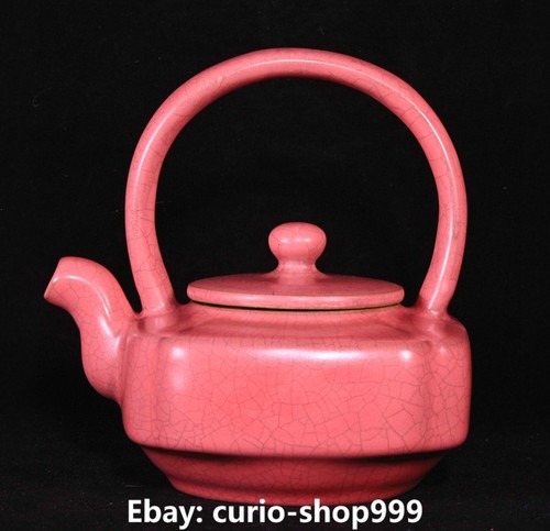 4.7" Old Song Dynasty Ru Kiln Red Glaze Porcelain Wine Teapot Flagon ...
