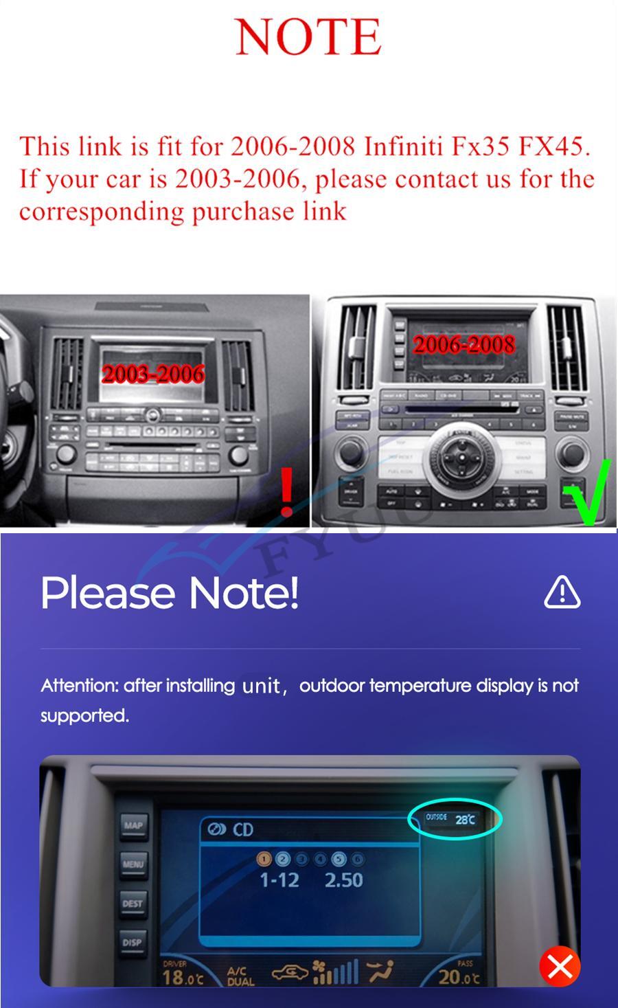 9.7" Android 11 Car Stereo Radio GPS Navigation FM For Infiniti FX35 ...