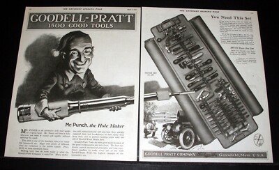 1920 OLD MAGAZINE PRINT AD, GOODELL-PRATT, MR PUNCH, THE HOLE MAKER ...