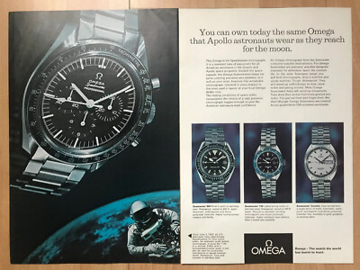 Omega Speedmaster Moon 1969 2 Page Advertisement Pub Ad Werbung | eBay