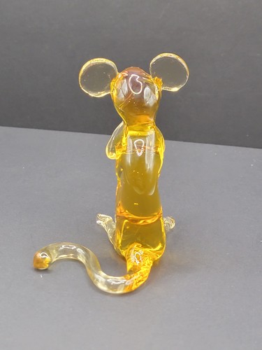 VTG MCM AMBER PILGRIM MOUSE BLOWN GLASS FIGURE PAPERWEIGHT PRAYING ...