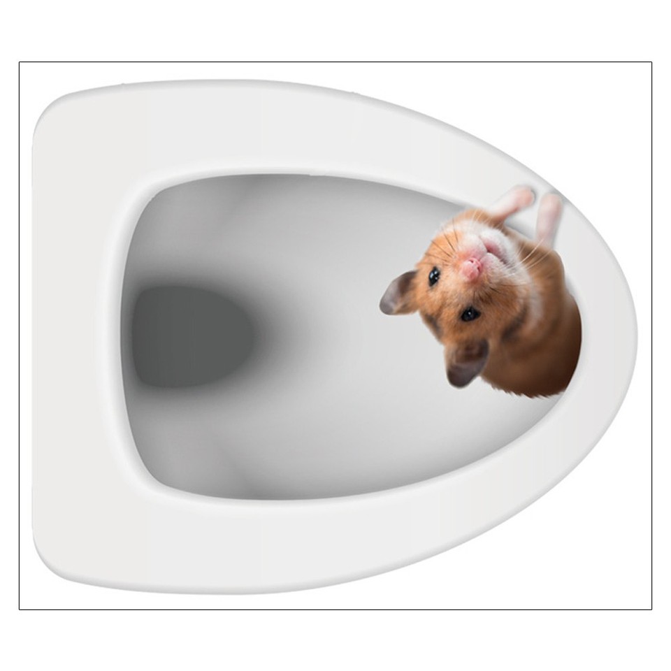 Cute 3D Adhesive Mouse Toilet Sticker 3d Animal Toilet Lid DIY Sticker ...