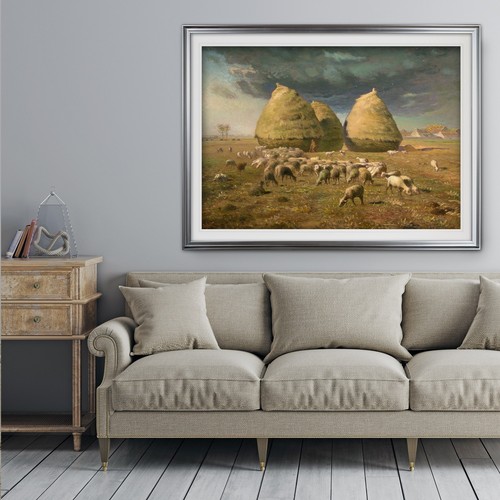 Haystacks-Autumn -by Jean-François-Millet - Premium Framed Large | eBay