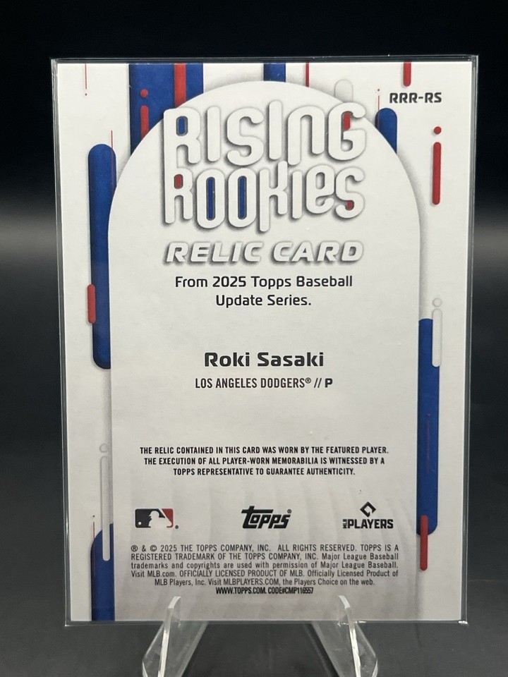 ROKI SASAKI 2025 TOPPS UPDATE SERIES RISING ROOKIES PATCH RC | eBay