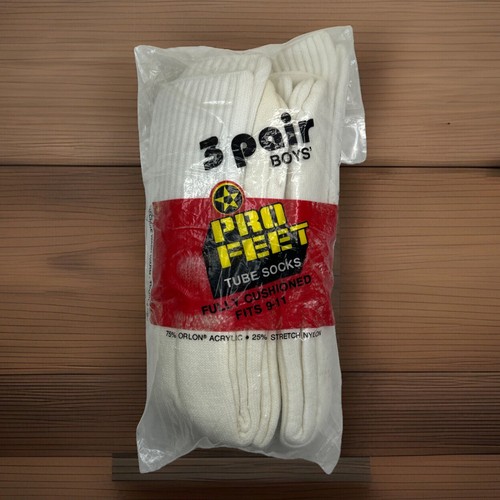 VTG Pro Feet Socks Tube 3 Pack NOS 9-11 Over Calf Acrylic 80's White ...