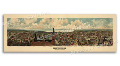 Milwaukee Wisconsin 1898 Historic Panoramic Town Map - 12x36 | eBay
