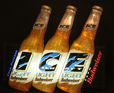 Budweiser Light Ice Draft 3 Pack Lighted Sign, Vintage 1994, Works ...