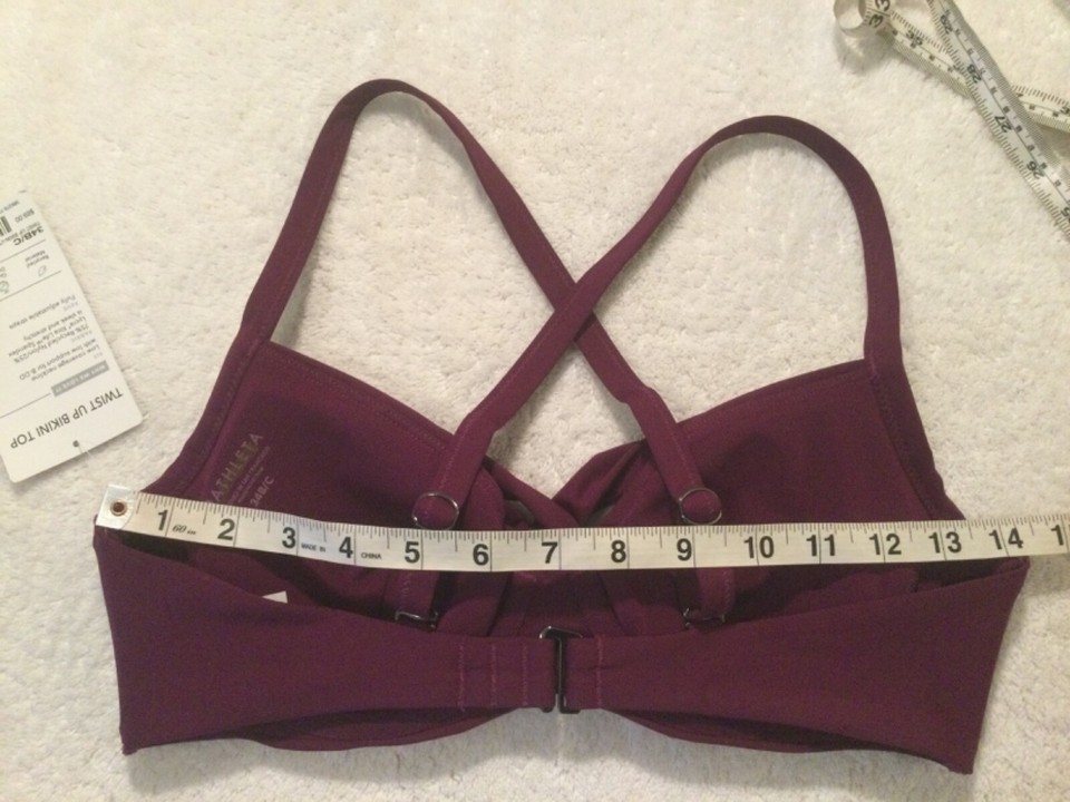 NWT Athleta 34B/C Twist Up Bikini Top Velvet Plum 386376 Swim S Solid ...