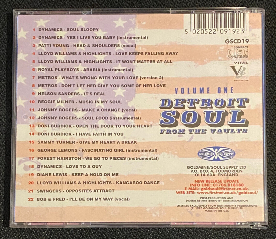 Detroit Soul from the Vaults, Vol. 1 by Various Artists (CD, 1993) for ...