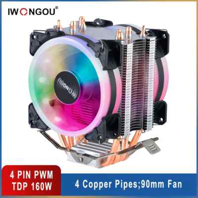 Cpu Cooler X99 4Pin 90Mm Radiator 4 Heatpipes Computer 4Pin Cooling CPU ...
