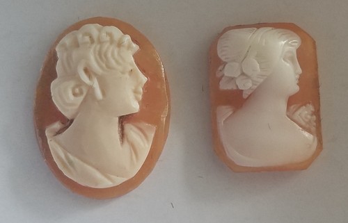 Lot of 2 UNSET CARVED SHELL CAMEOS EDWARDIAN & 1950s / 1960s | eBay
