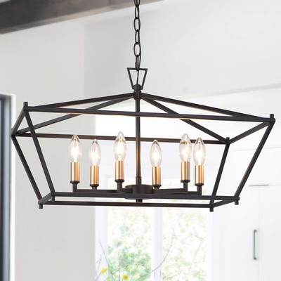 LOG BARN Farmhouse Light Fixture, 6-Light 22" | eBay