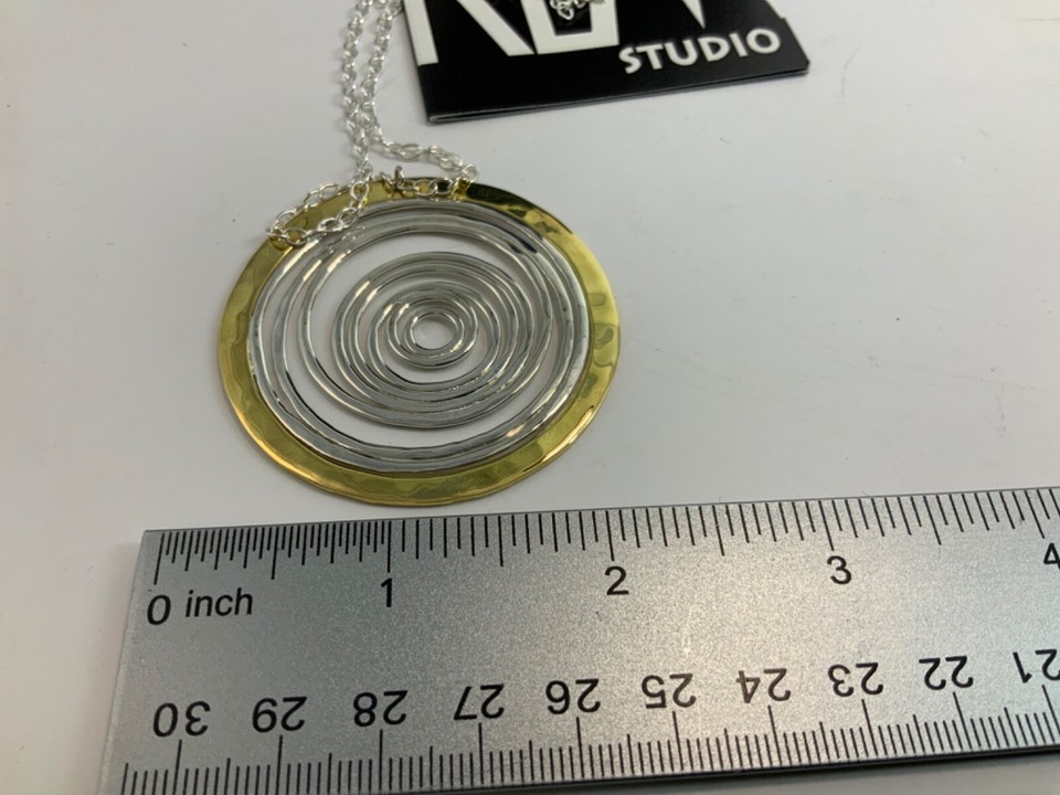 RLM STUDIO STERLING & BRASS STARRY NIGHT PENDANT W/ STERLING CHAIN NOB ...