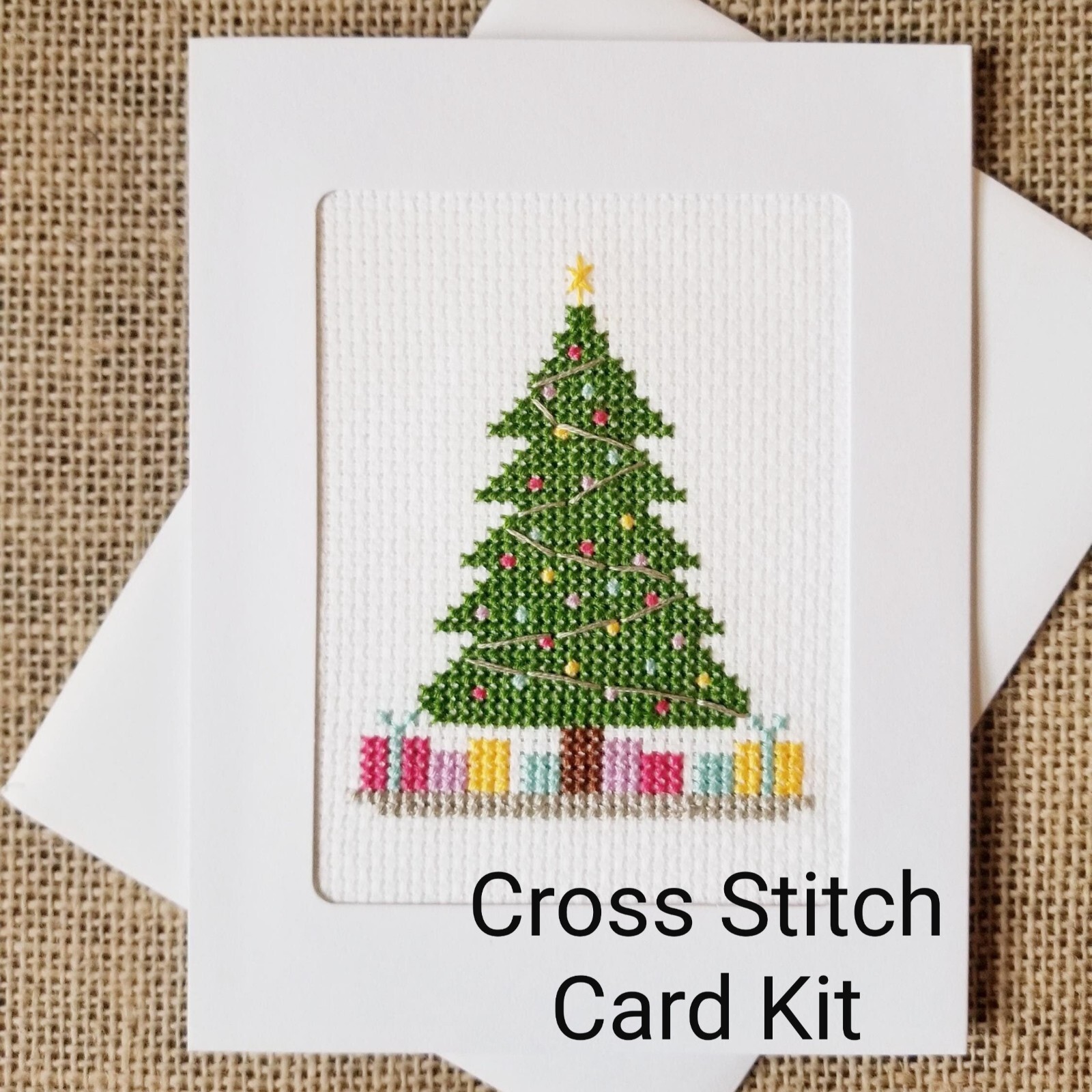 Counted Cross Stitch Christmas Tree Card Kit | eBay