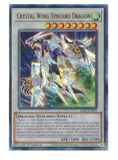 Crystal Wing Synchro Dragon RA02-EN029 Prismatic Ultimate Rare | eBay