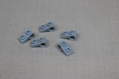 Lego 5 x Plate Modified 1x2 with pin hole on bottom L B Grey TBE Lot 77 ...