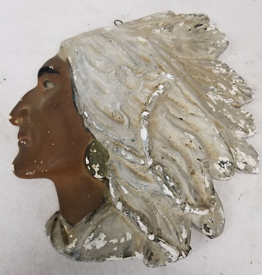 Antique Vintage Native American Indian Chalkware Plaster Figure MOlded ...