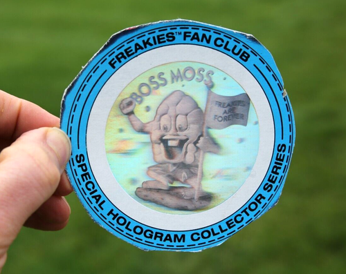 Vintage 80s FREAKIES Fan Club Cereal Box Hologram Card BOSS MOSS ...