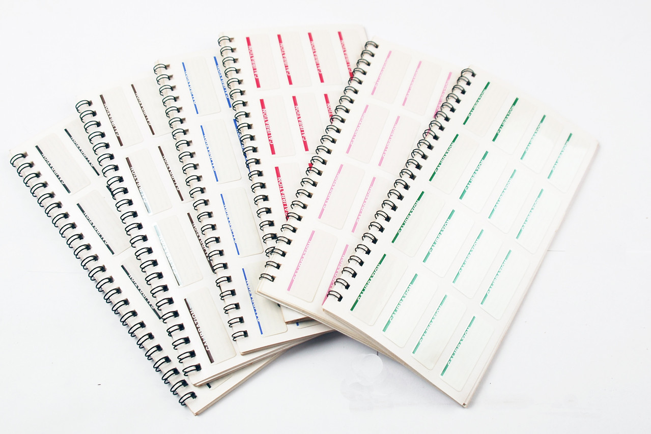 LOT OF (6) Q-CEE'S CALIBRATION LABELS PARTIAL BOOKLETS #QCC306 (H-1-3 ...