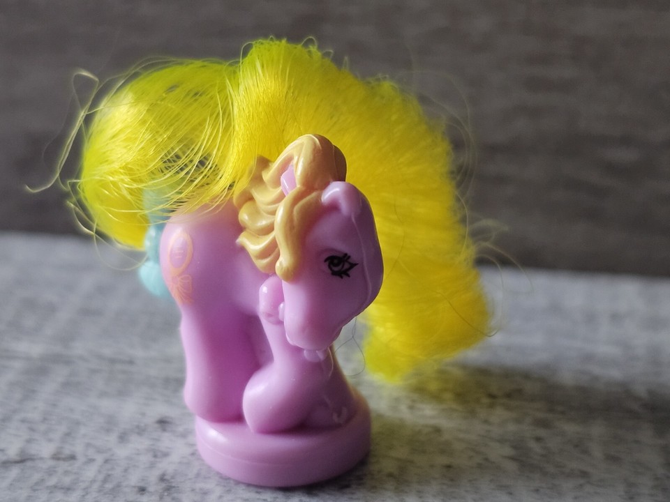 My Little Pony MLP G1 Mini Pony Purple with Yellow Hair and Mirror ...