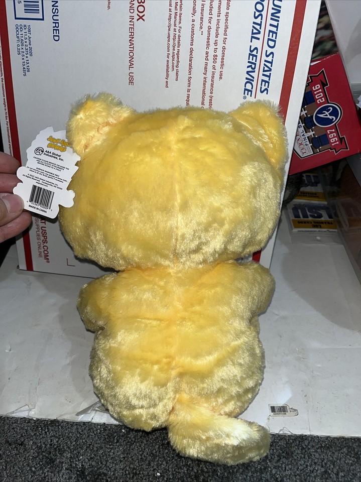 ABA Global Junk Food Animals 11" Yellow Cat Plush Stuffed Animal Green ...