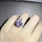 9 Ctw Pink Diamond Engagement Ring Pear Cut in 925 Silver Non Tarnish ...