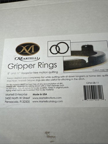 Set of 2 Martelli Gripper Rings 8" & 11" Free Motion Quilting Hoops GFM ...