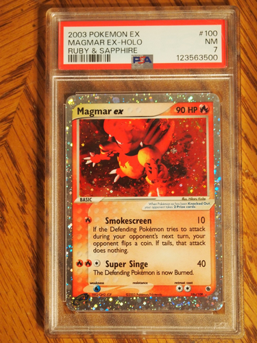 Pokemon 2003 Ruby Sapphire Magmar EX ultra rare holo card, PSA 7 | eBay