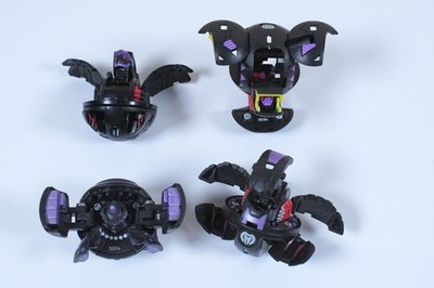 4x Black Darkus Bakugan Battle Brawlers Fortress 500g Spin Ravenoid ...