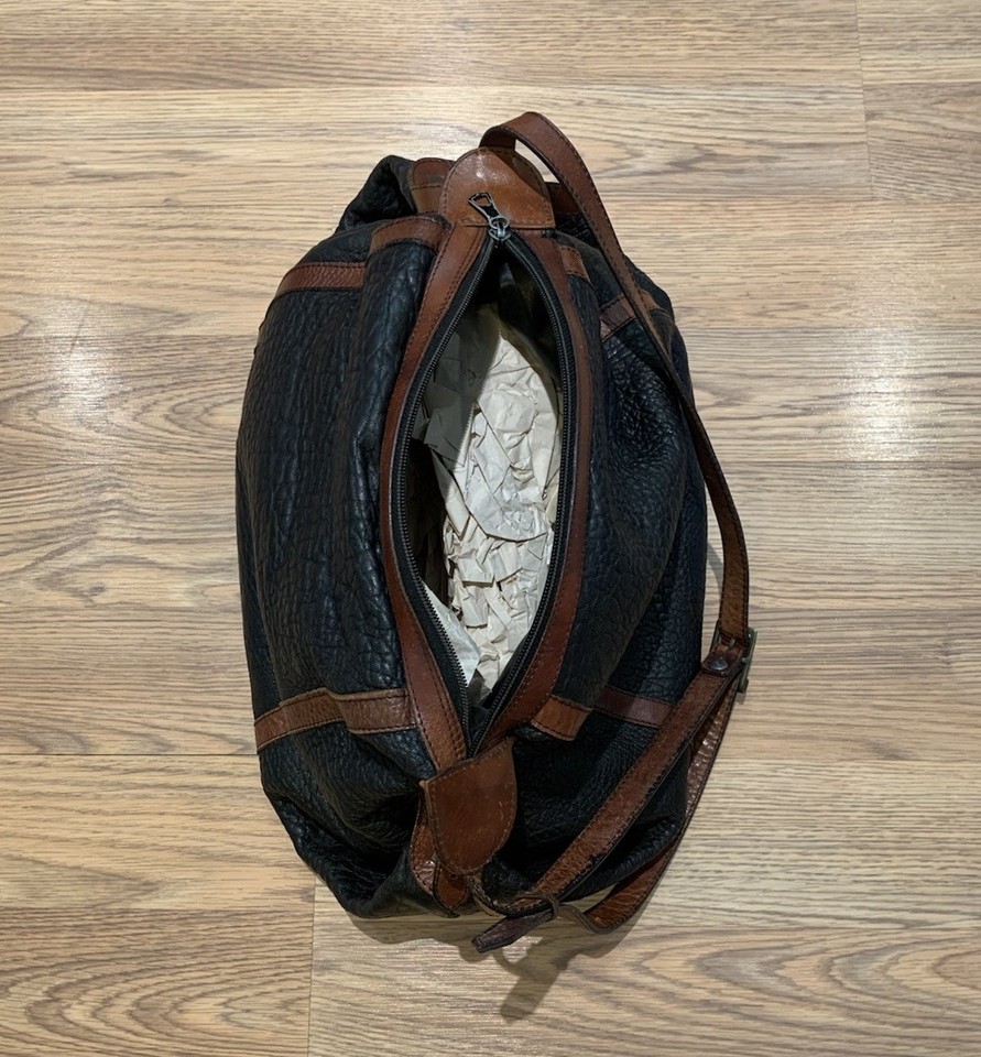 Fred Salerno Genuine Leather Vintage Earth Bag - Black & Brown | eBay