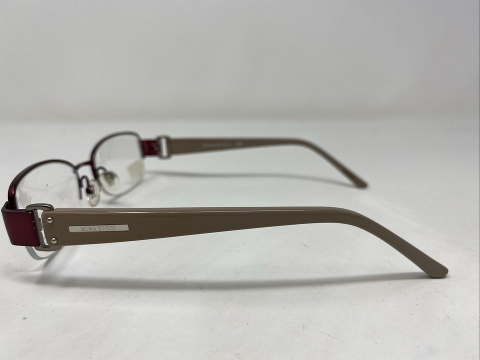Nina Ricci NR2402 C02 51-17-135 Red Wine Metal Half Rim Eyeglasses ...
