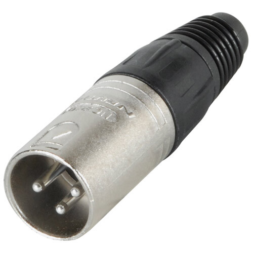 Neutrik NC3MX 3 Pin Male XLR Mic Cable Connector Nickel Housing Silver ...