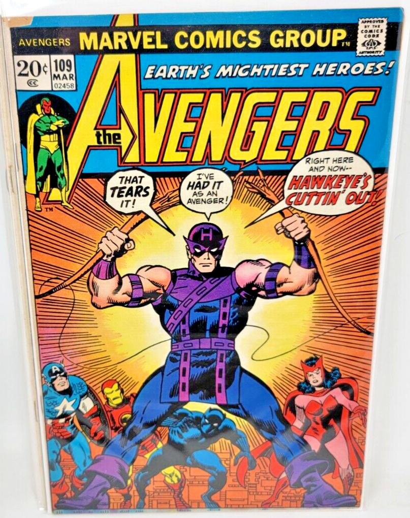AVENGERS #109 HAWKEYE QUITS TEAM *1973* 8.0* | eBay