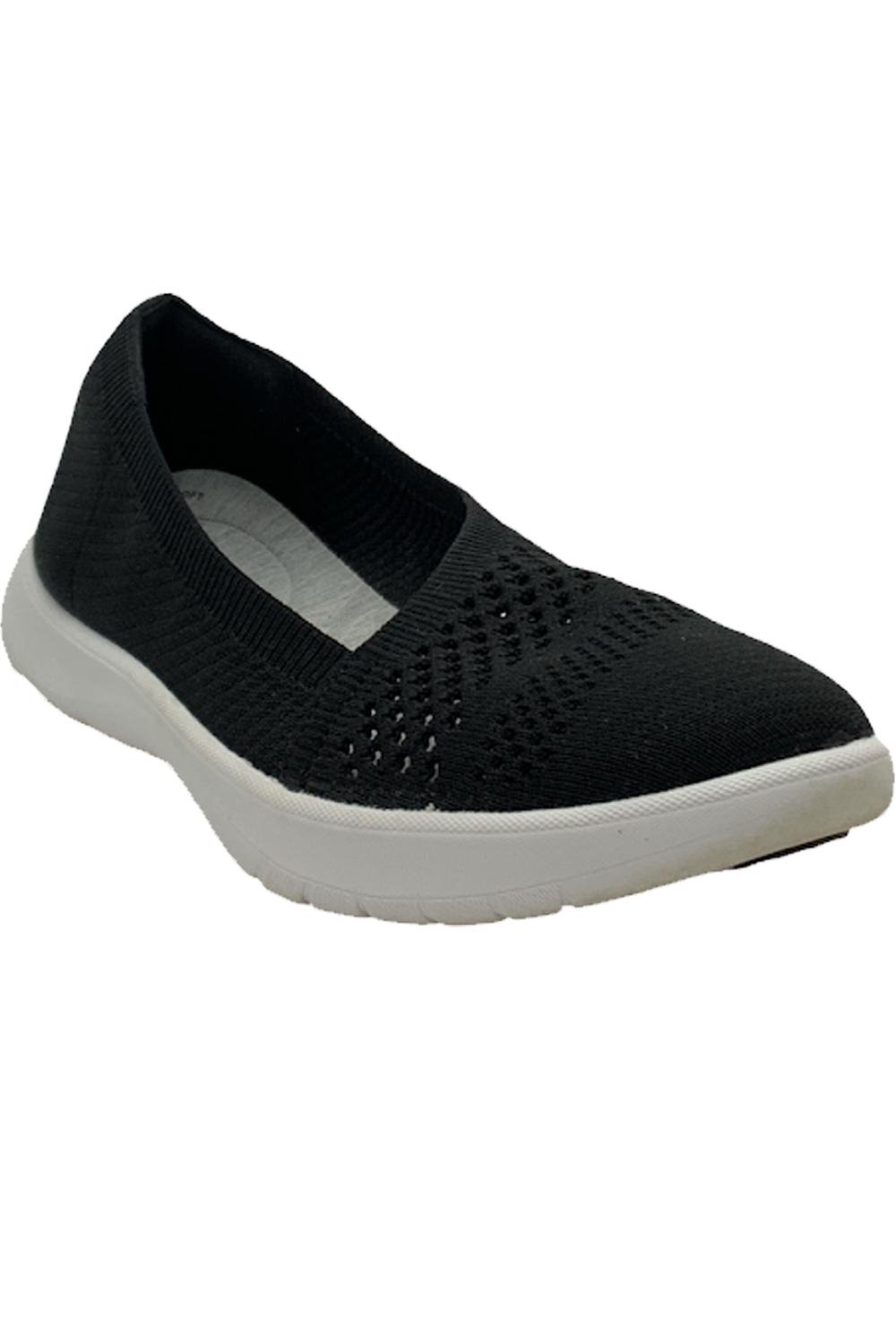Clarks Cloudsteppers Washable Knit Slip-Ons Adella Moon Black | eBay