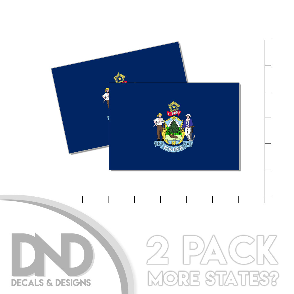 Maine State Flag Sticker Decal Bumper ME Mainer State 2 Pack 5in | eBay