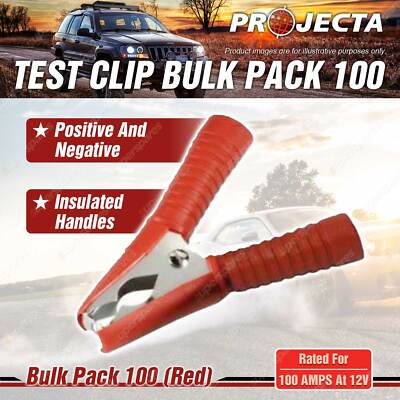 PROJECTA Red 100Amp Black Test Clips Positive and negative - BULK PACK ...